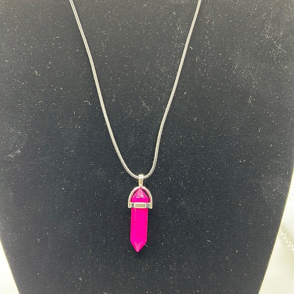Jewelry | Magenta Crystal Necklace With 16 Inch Rope | Poshmark